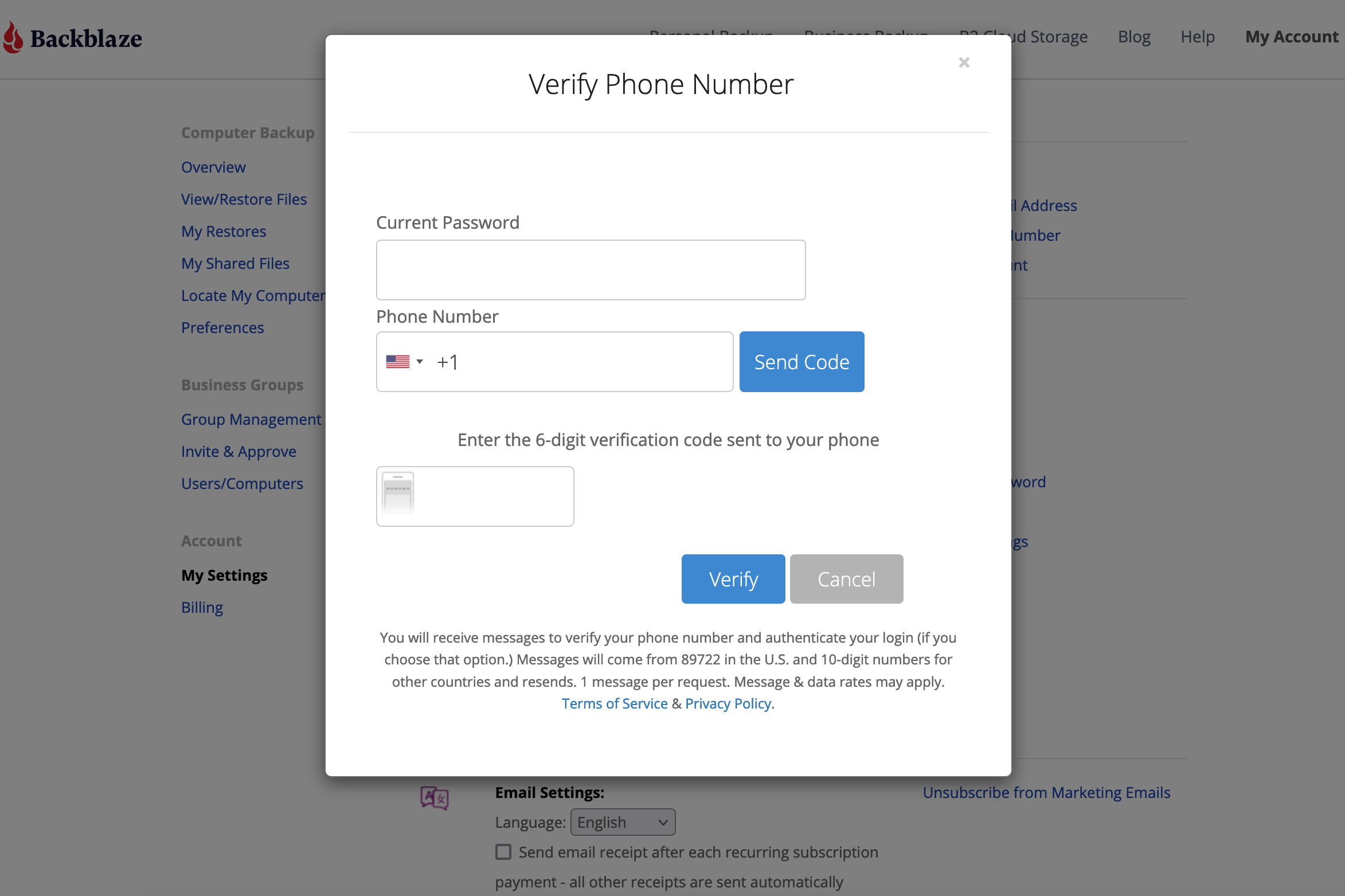 Two Factor Verification – Backblaze Help